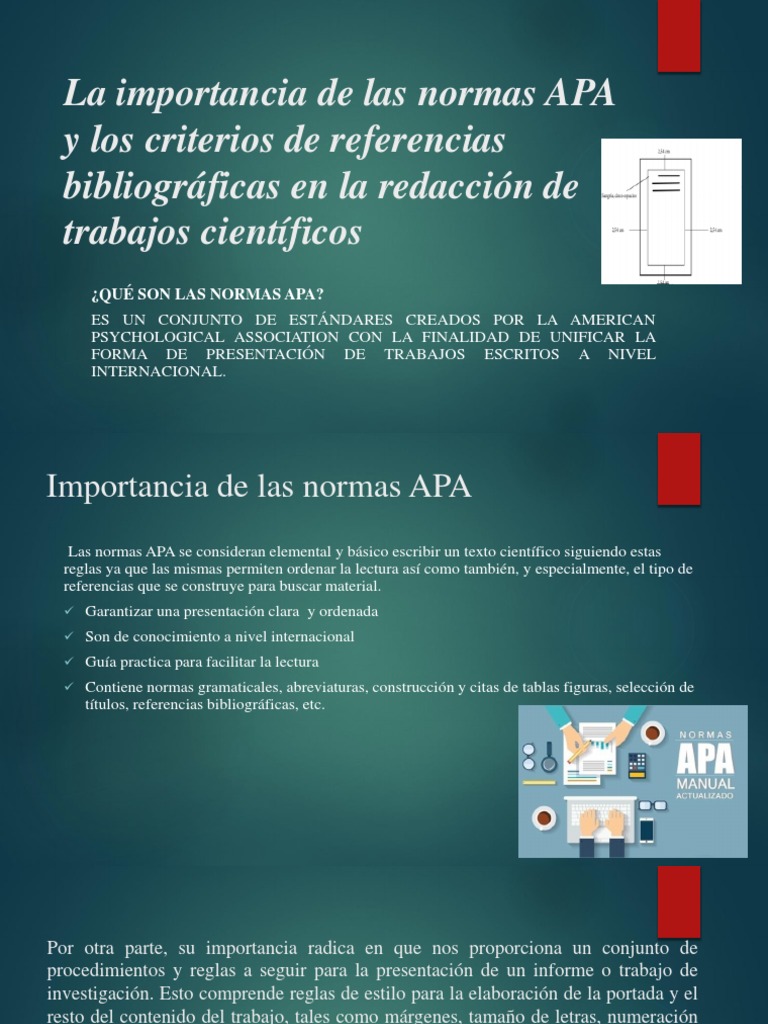 La Importancia de Las Normas Apa Diapositivas | PDF | Bibliografía ...