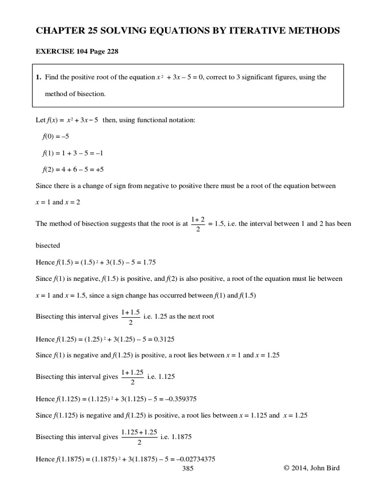 Bisection Method PDF | PDF | Approximation | Accuracy And Precision