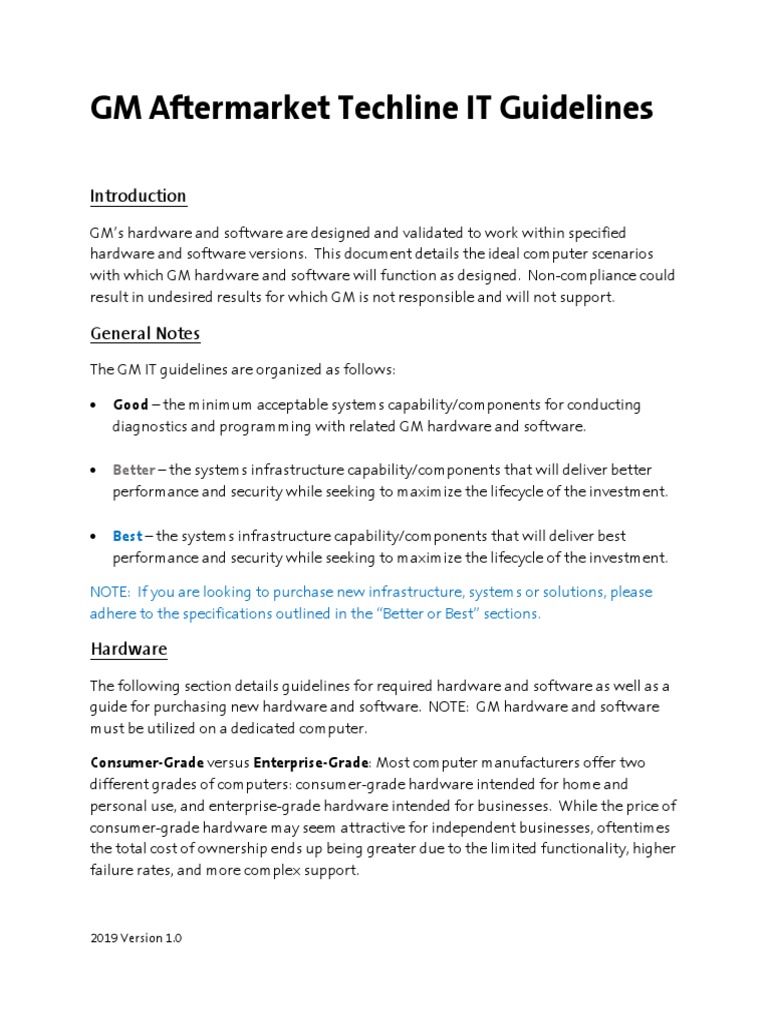 GM Aftermarket Techline IT Guidelines: Better | PDF | Antivirus ...
