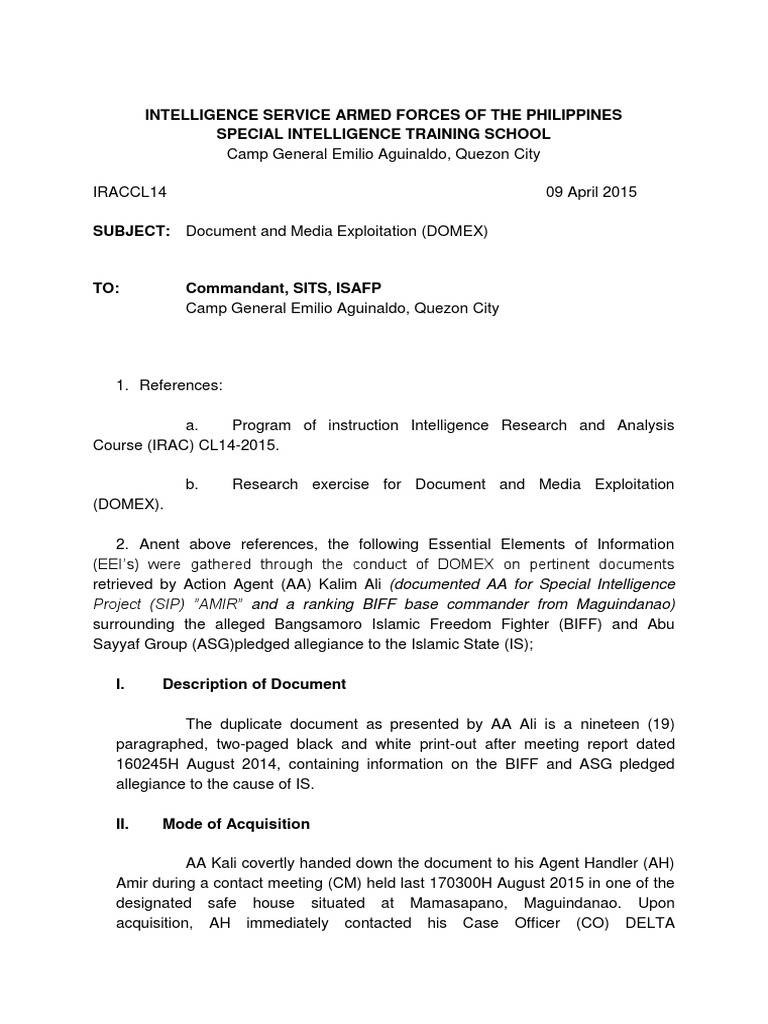 Intelligence Service Armed Forces of The Philippines Special ...