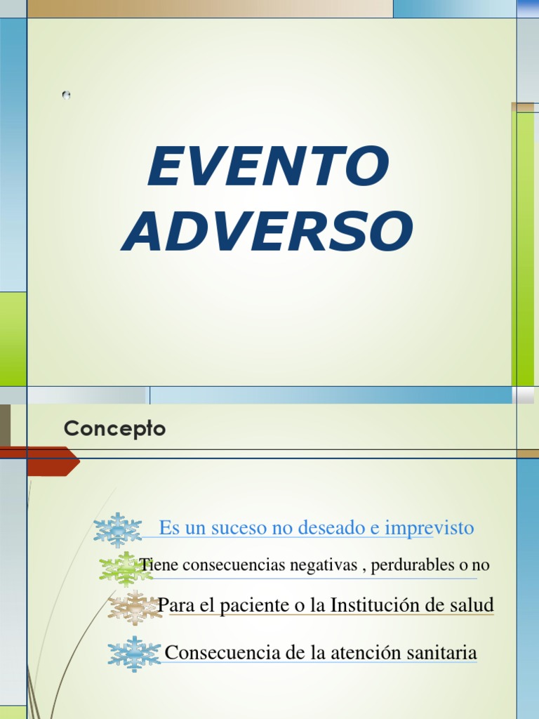 Evento Adverso en Salud | PDF | Epidemiología | Salud pública