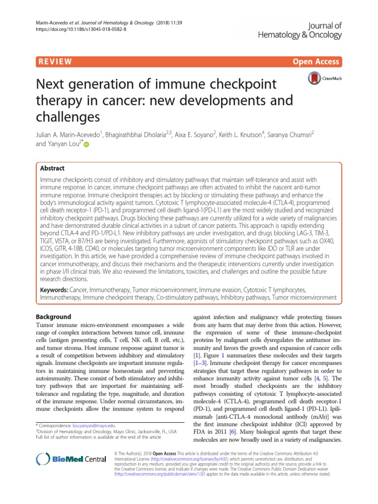 Next Generation of Immune Checkpoint Therapy in Cancer: New ...