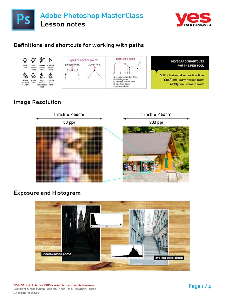 Lesson Notes: Adobe Photoshop Masterclass | PDF