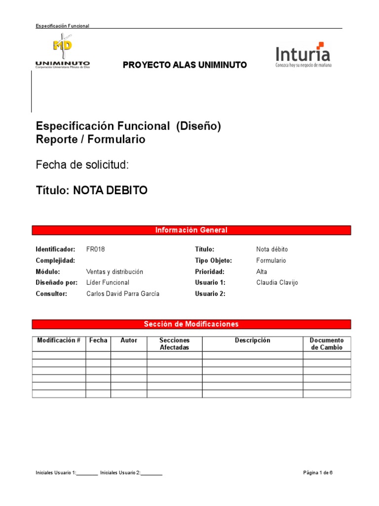 Modelo Especificaciones Funcionales | PDF | Programa de computadora | Programación