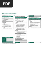 WHO Surgical Safety Checklist: Sign in Sign Out | PDF | Surgery | Medicine