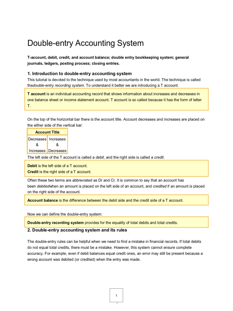 Double-Entry Accounting System: C C CC CC | PDF | Debits And Credits ...