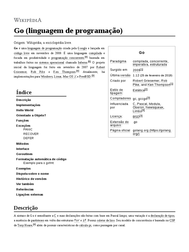 Go (Linguagem de Programação) | PDF | Programação de computadores ...