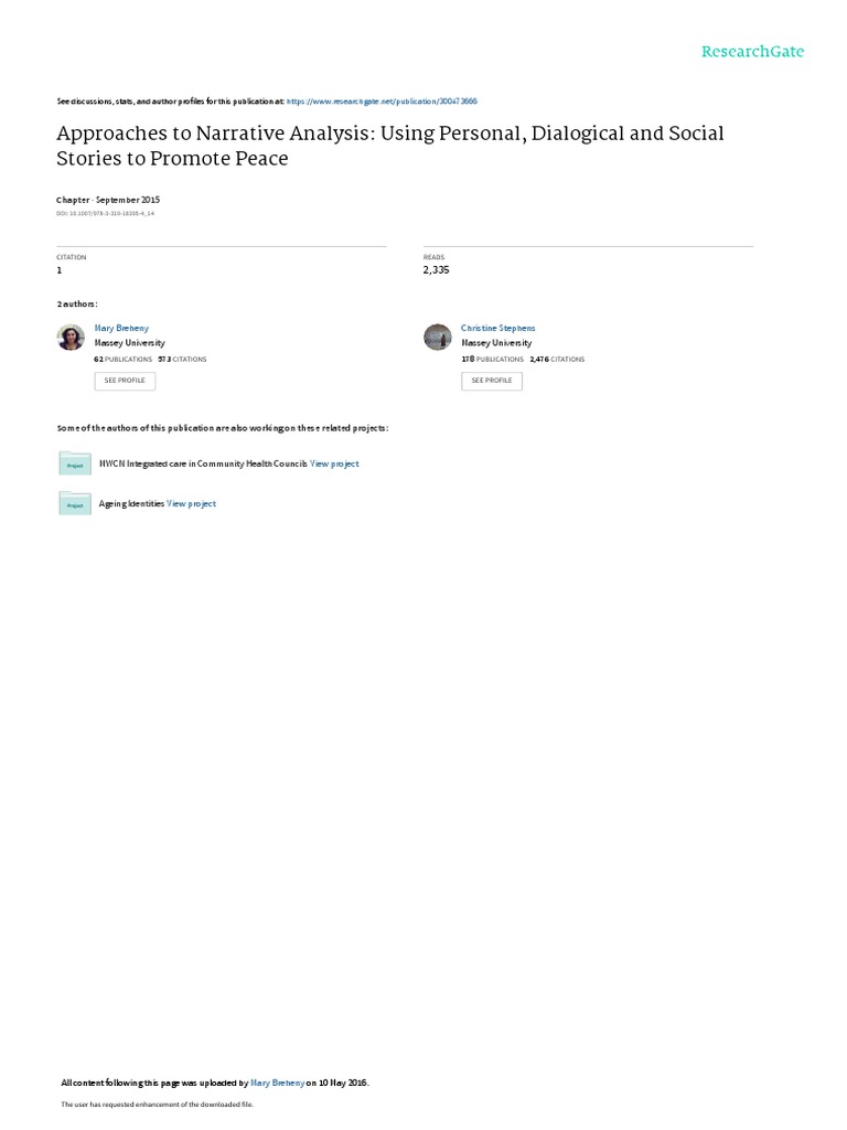 Approaches To Narrative Analysis | PDF | Narrative | Storytelling