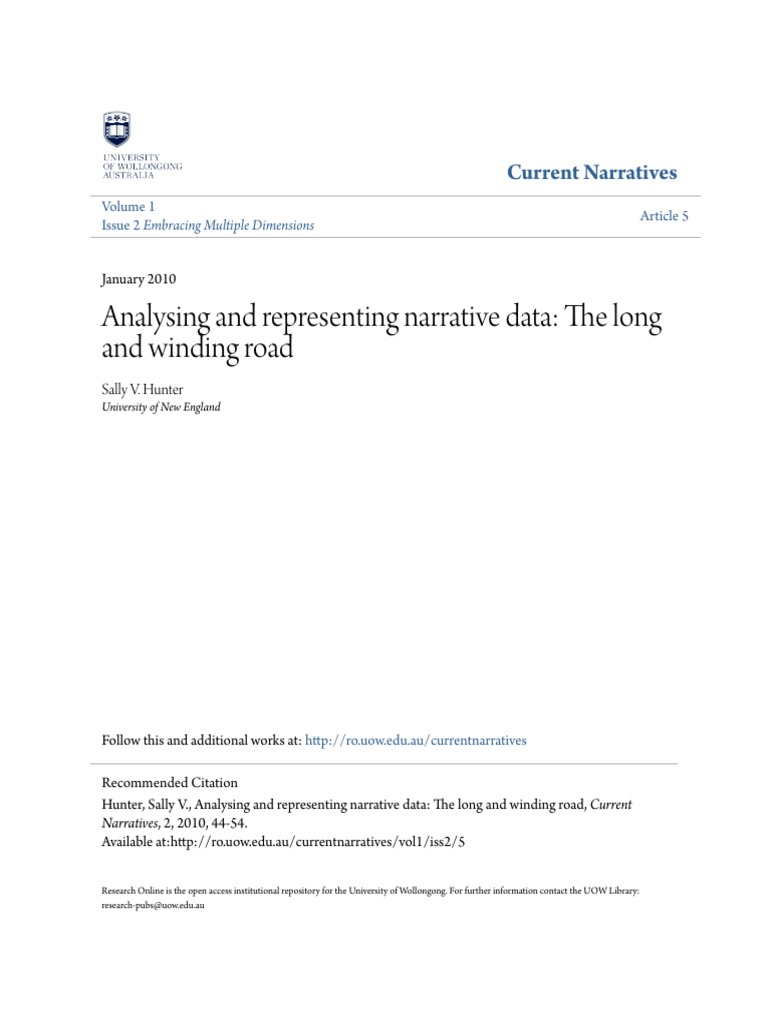 Analysing And Representing Narrative Data Pdf Narrative