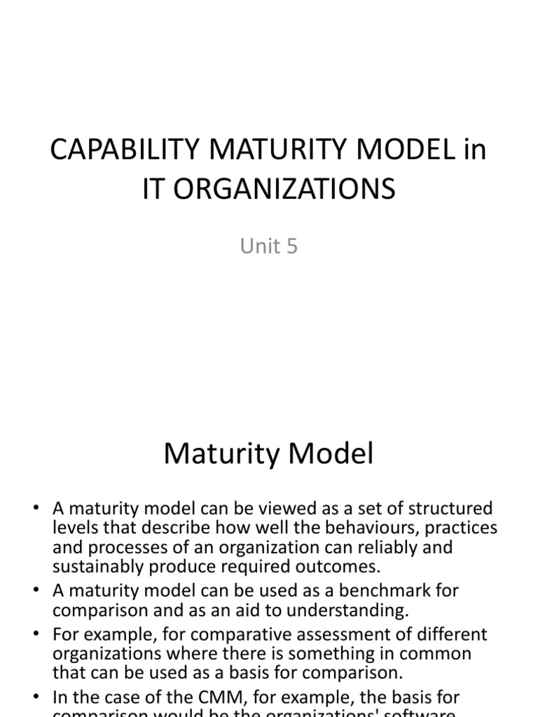 Understanding Capability Maturity Model | PDF | Information Technology ...
