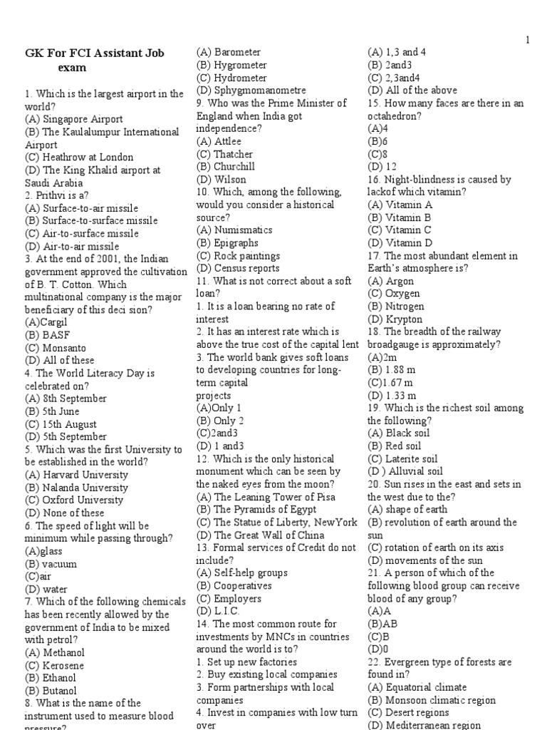 Fci Exam | PDF | Flax | Soil