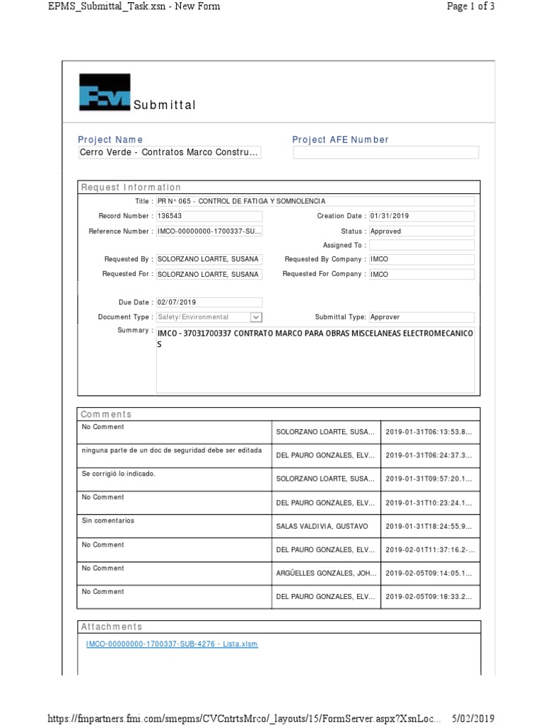 Submittal: Project Name Project AFE Number | PDF