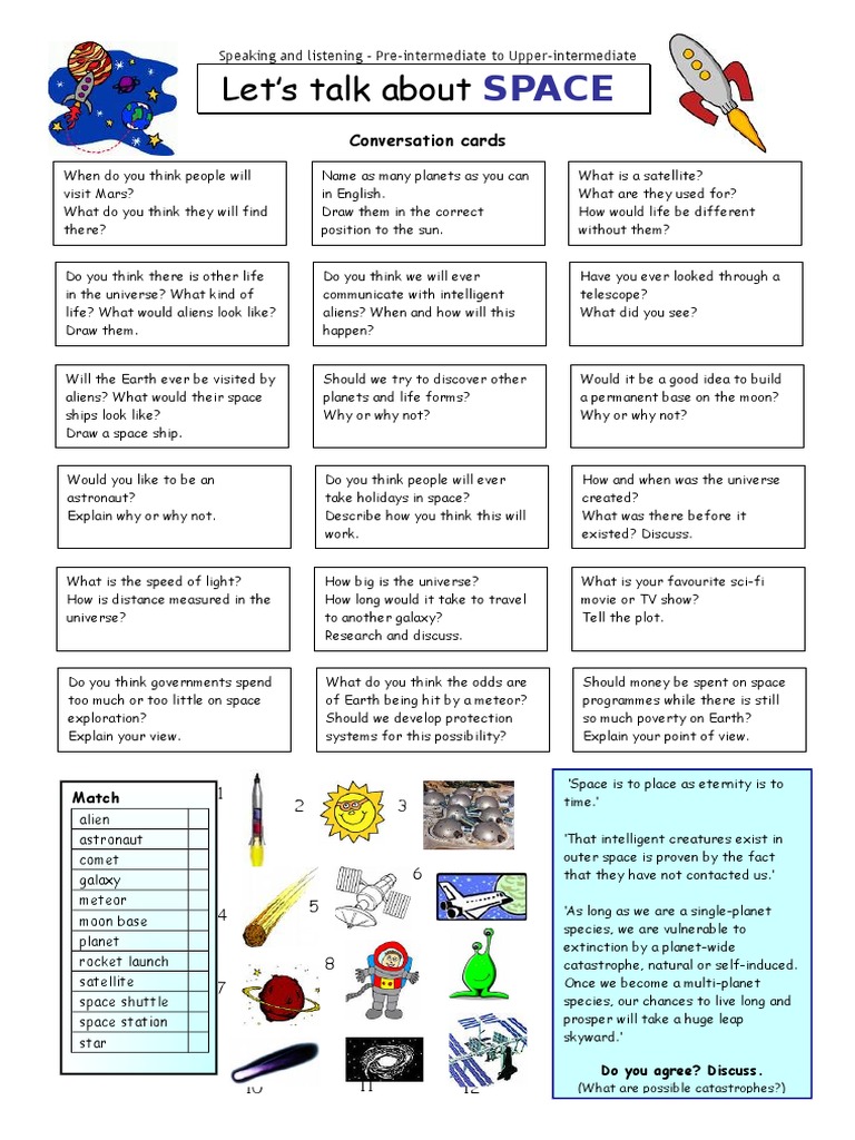 Space Speaking Task | PDF | Outer Space | Extraterrestrial Life