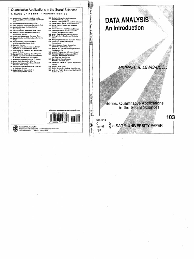 Lewis Beck | PDF | Data Analysis | Statistics