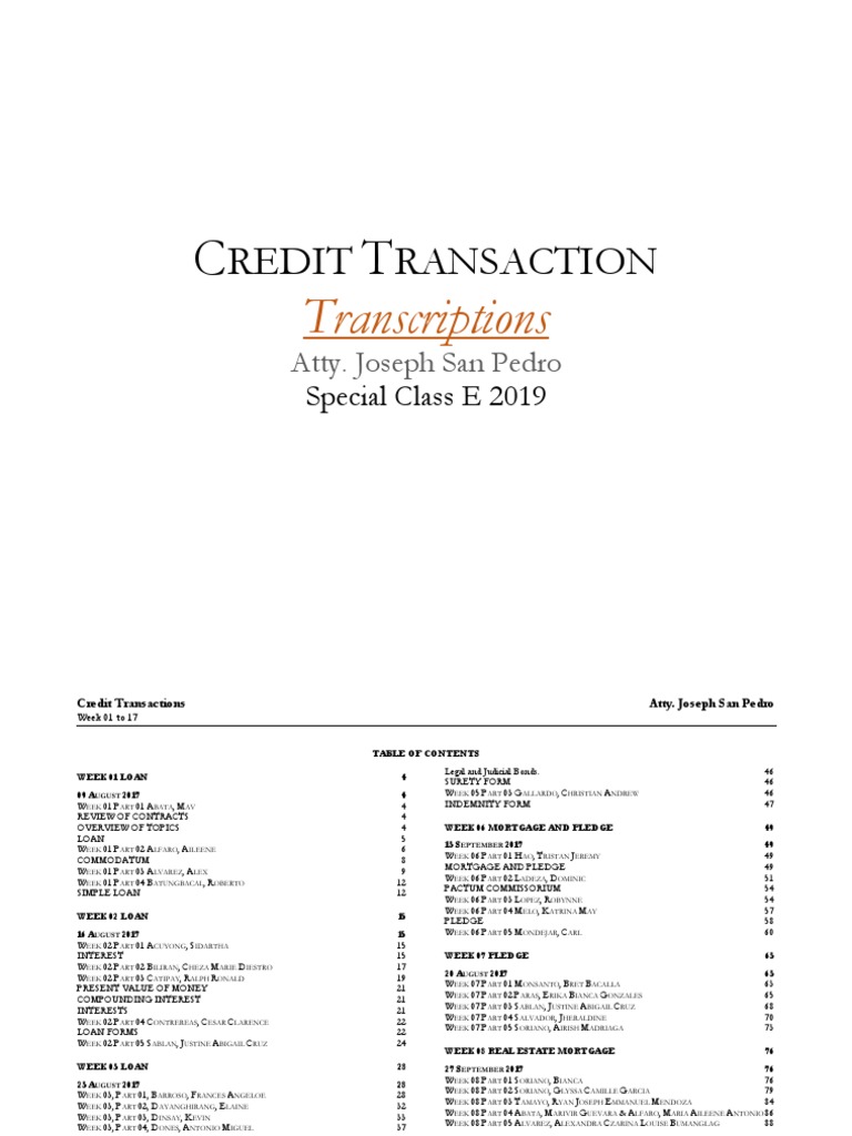 CREDTRANS | PDF | Security Interest | Loans