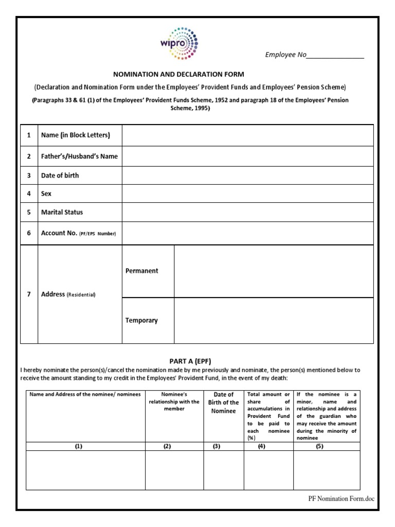 Nomination and Declaration Form | PDF | Social Institutions | Social ...