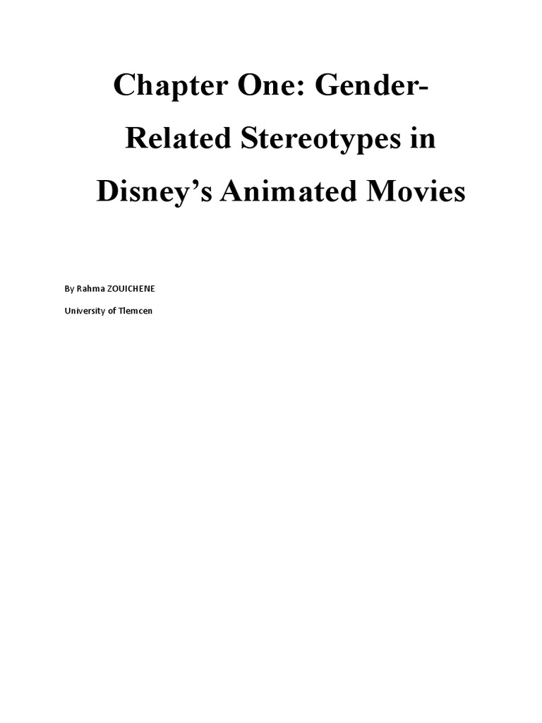 Gender Stereotypes | PDF | Walt Disney | Gender Role