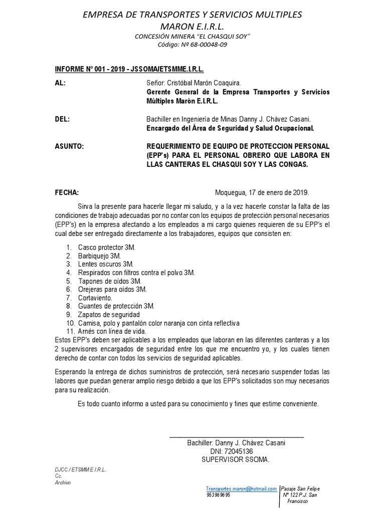 Requerimiento de EPP | PDF