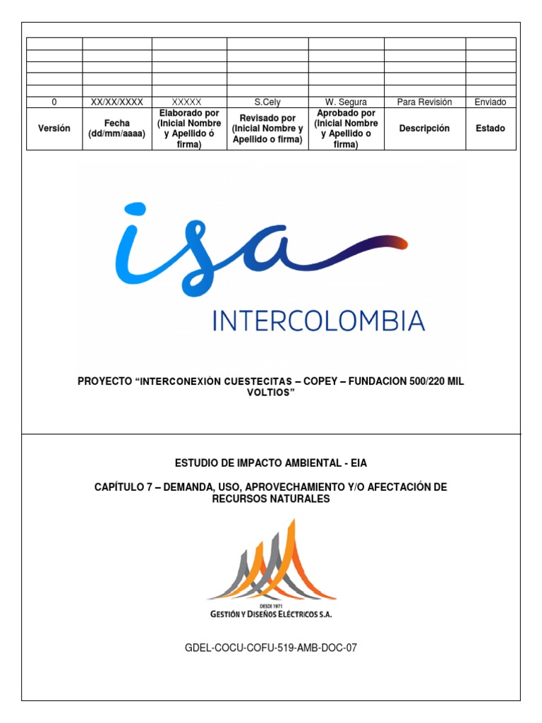 Capítulo 7. Demanda de Recursos Naturales - EIA - COCU-COFU-V0 | PDF ...