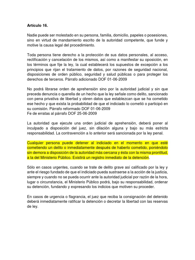 Artículo 16 CPEUM | PDF