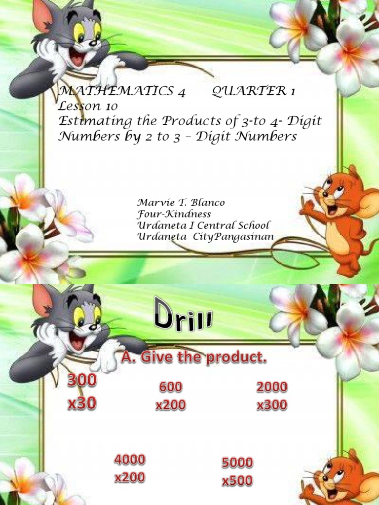 Estimating Products in Grade 4 Math | PDF | Multiplication | Teaching ...