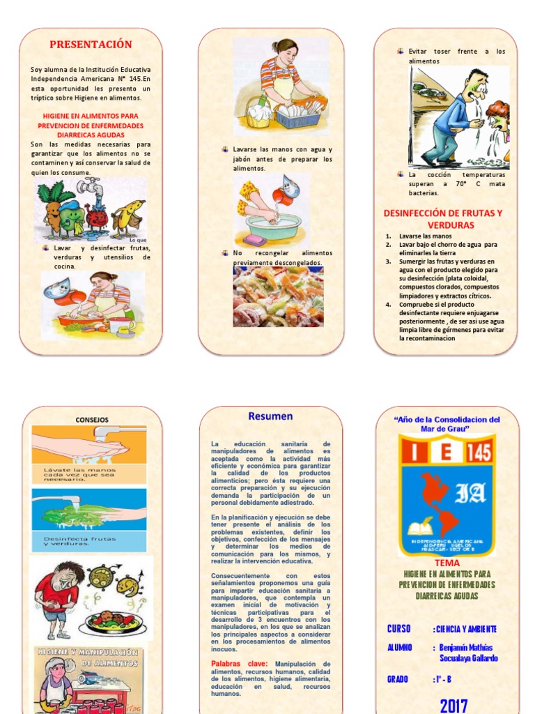 Triptico de Alimentos | PDF | Alimentos | Vegetales