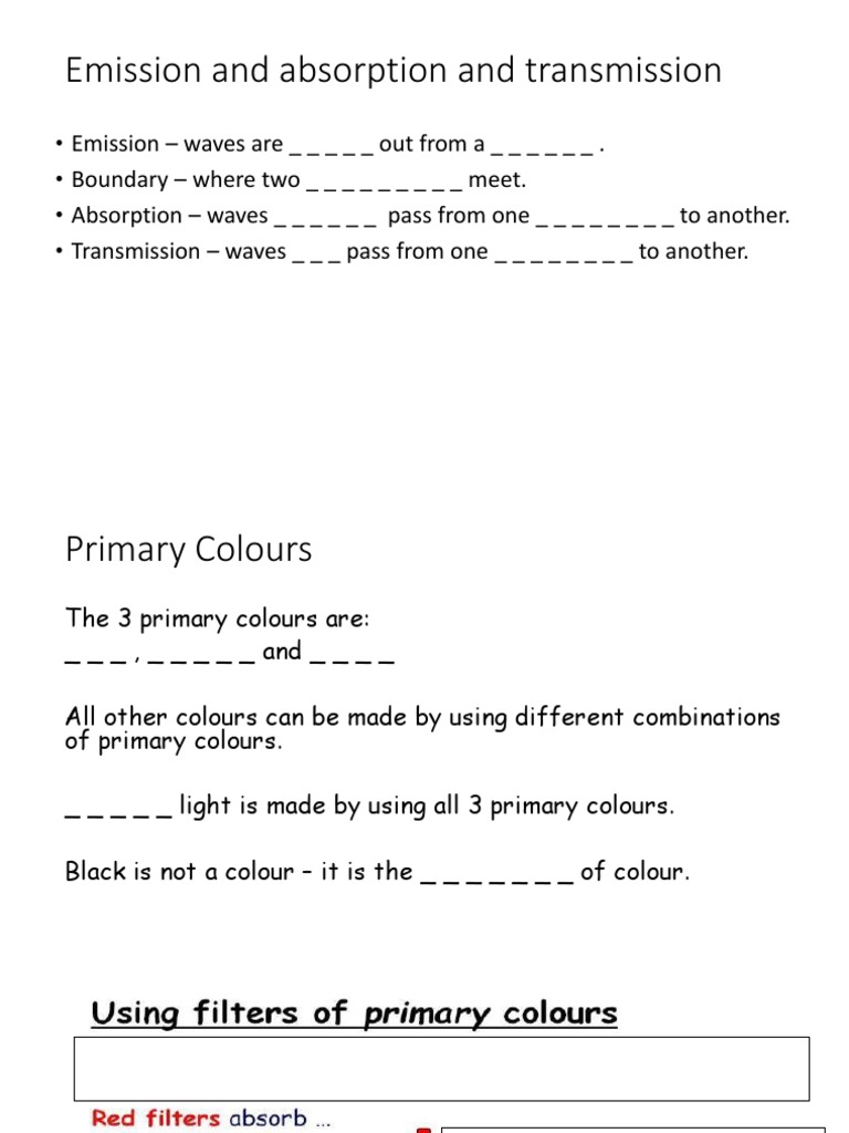 Colours and Filters Worksheets | PDF | Color | Blue