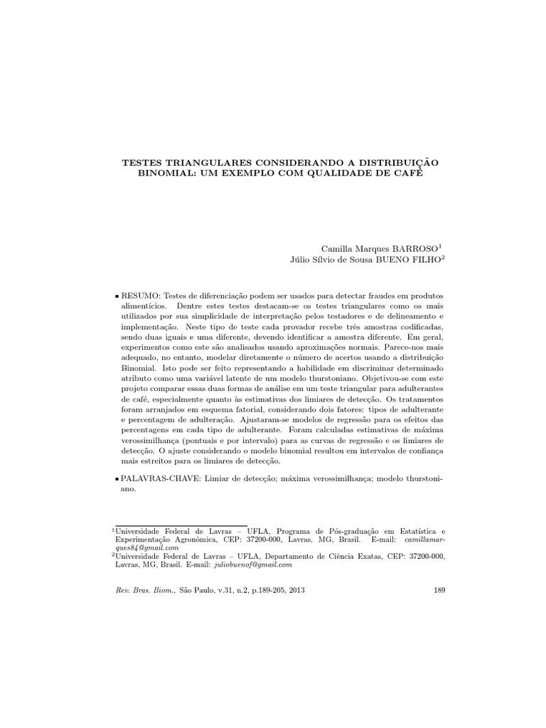 Teste Triangular 2 | Download grátis PDF | Distribuição de ...