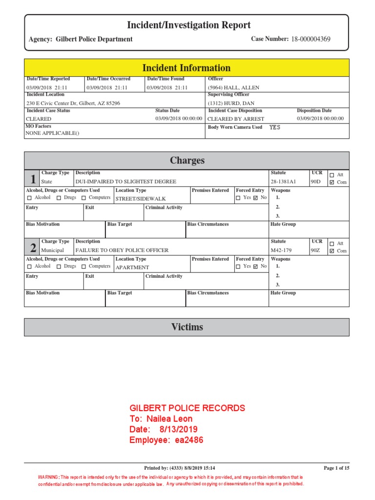 18-4369 Full Redacted Report | PDF | Arrest | Violence