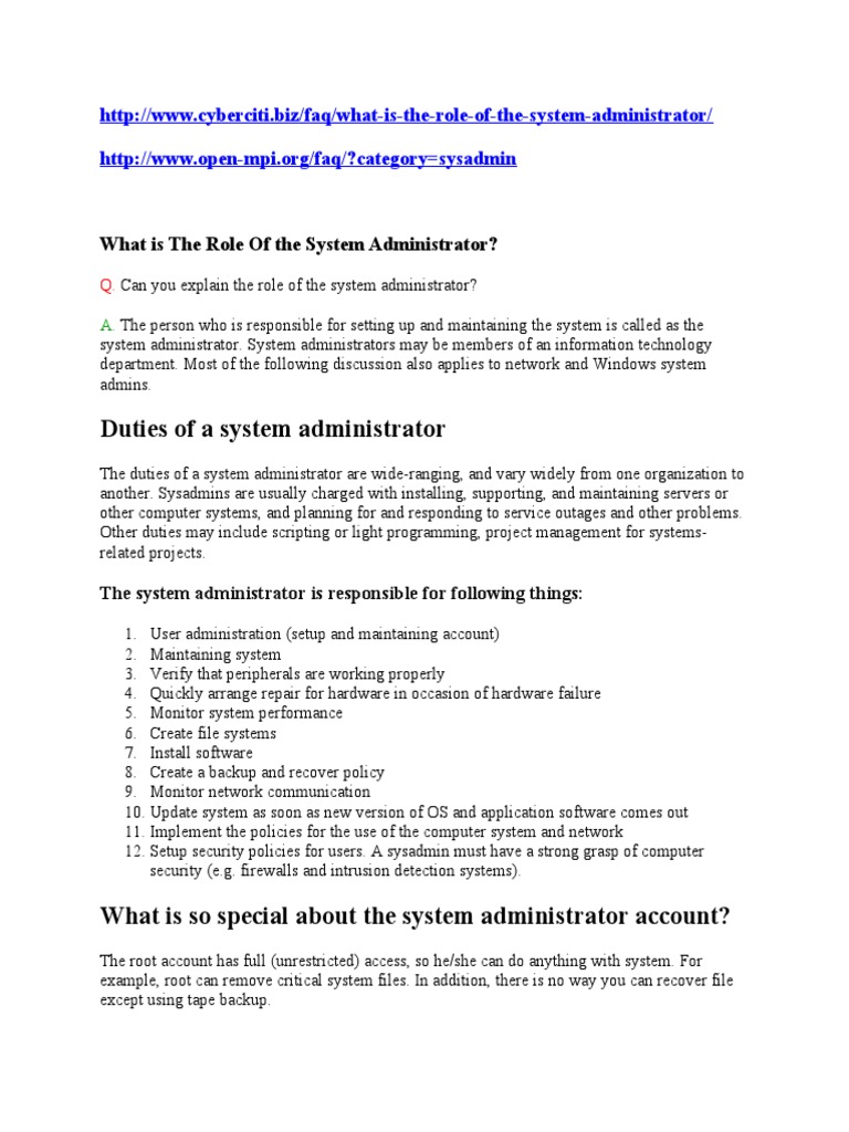 System Administrator | Download Free PDF | System Administrator ...