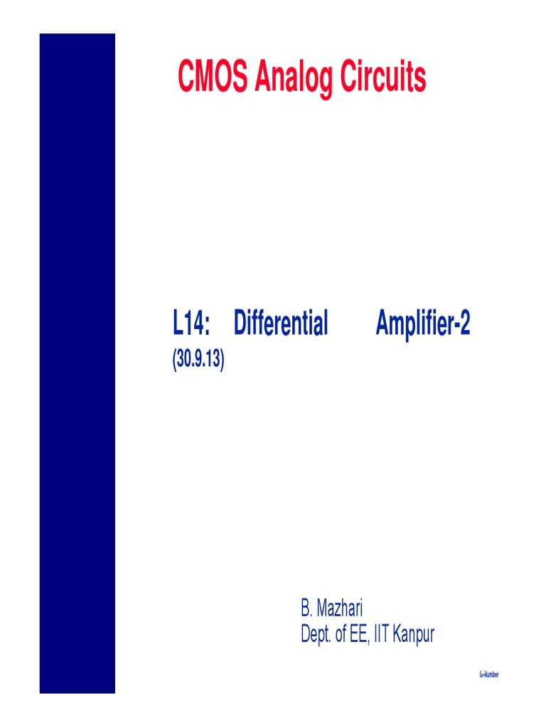 CMOS Analog Circuits: L14: Differential Amplifier-2 | PDF ...