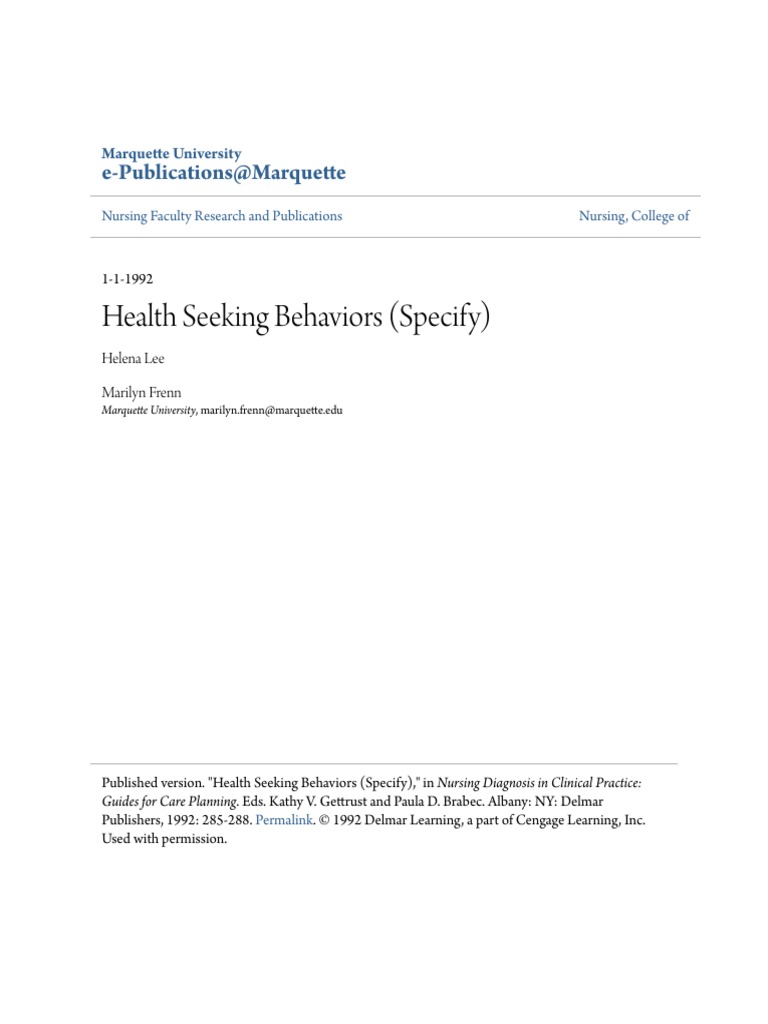 Health Seeking Behaviors (Specify) | PDF | Motivation | Motivational
