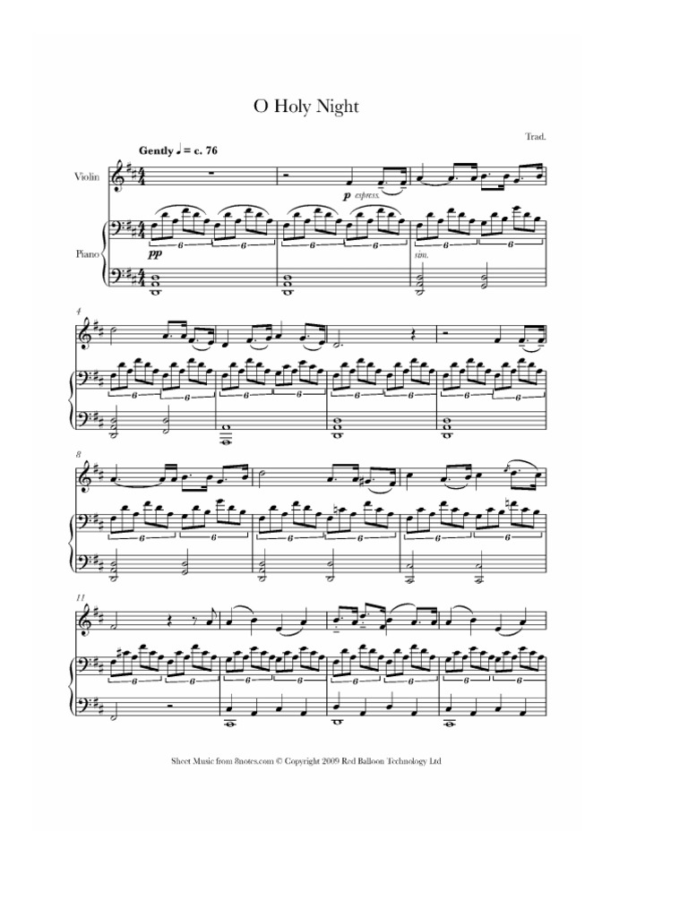 Oh Holy Night Violin and Piano | PDF