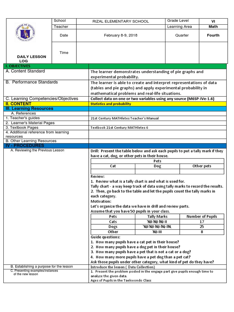 Grade 6 Math: Data & Probability | PDF | Pet | Teaching Mathematics