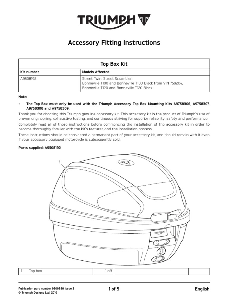 A9508192 US Triumph Top Box | PDF | Motorcycle | Vehicles
