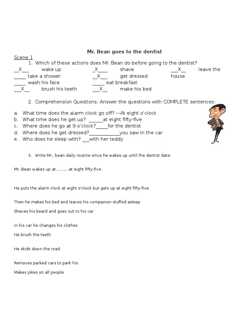MR Bean Goes To The Dentist | PDF | Language Arts & Discipline | Home ...