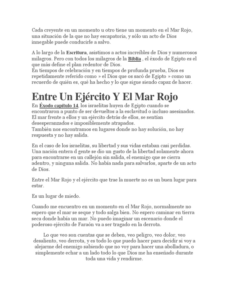 Explicacion Cruce Del Mar Rojo | PDF | Libro del éxodo | Moisés