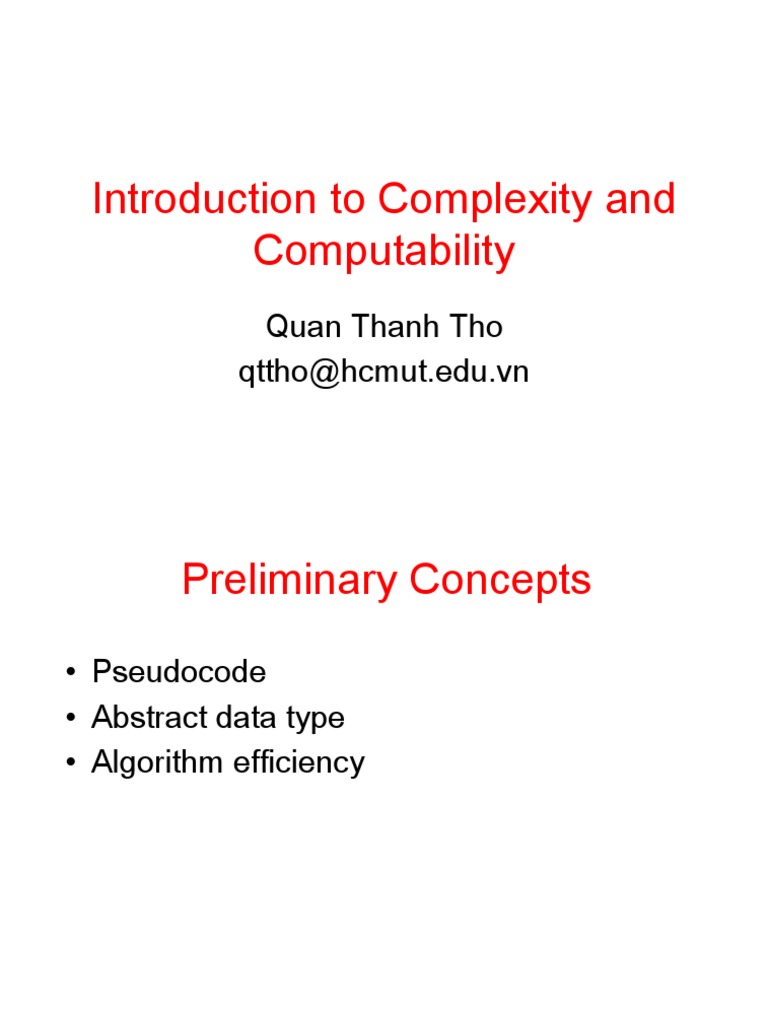 Introduction To Complexity Computational 2019 | PDF | Computational ...