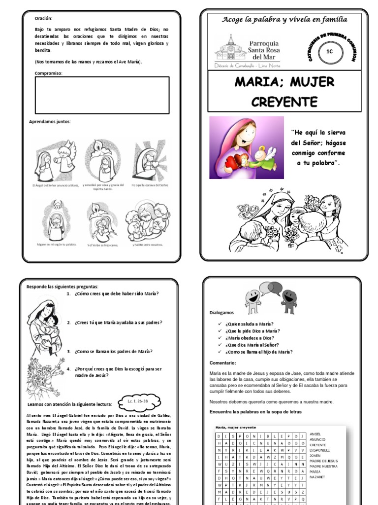 Tema 11 - Catequesis de Primera Comunion | Descargar gratis PDF | María ...