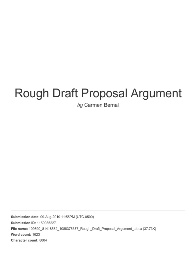Revised Rough Draft Proposal Argument | PDF | Essays | Communication