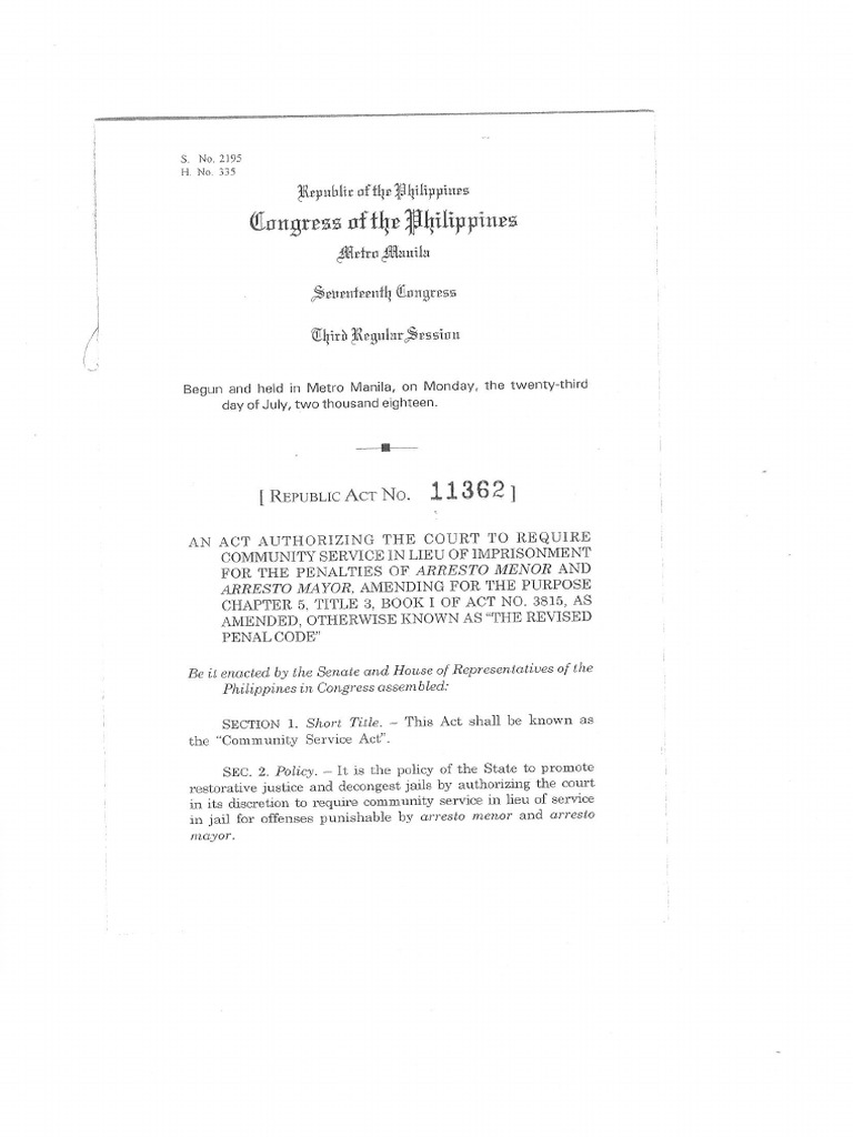 RA 11362 Community Service Act | PDF