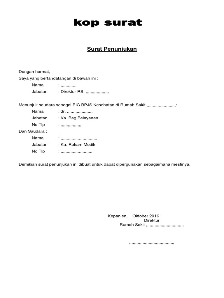 Surat Penunjukan PIC | PDF