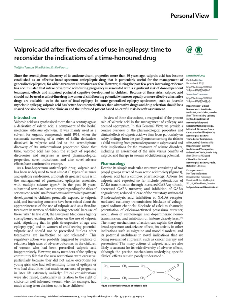 Asam Valproat | PDF | Epilepsy | Episodic And Paroxysmal Disorders