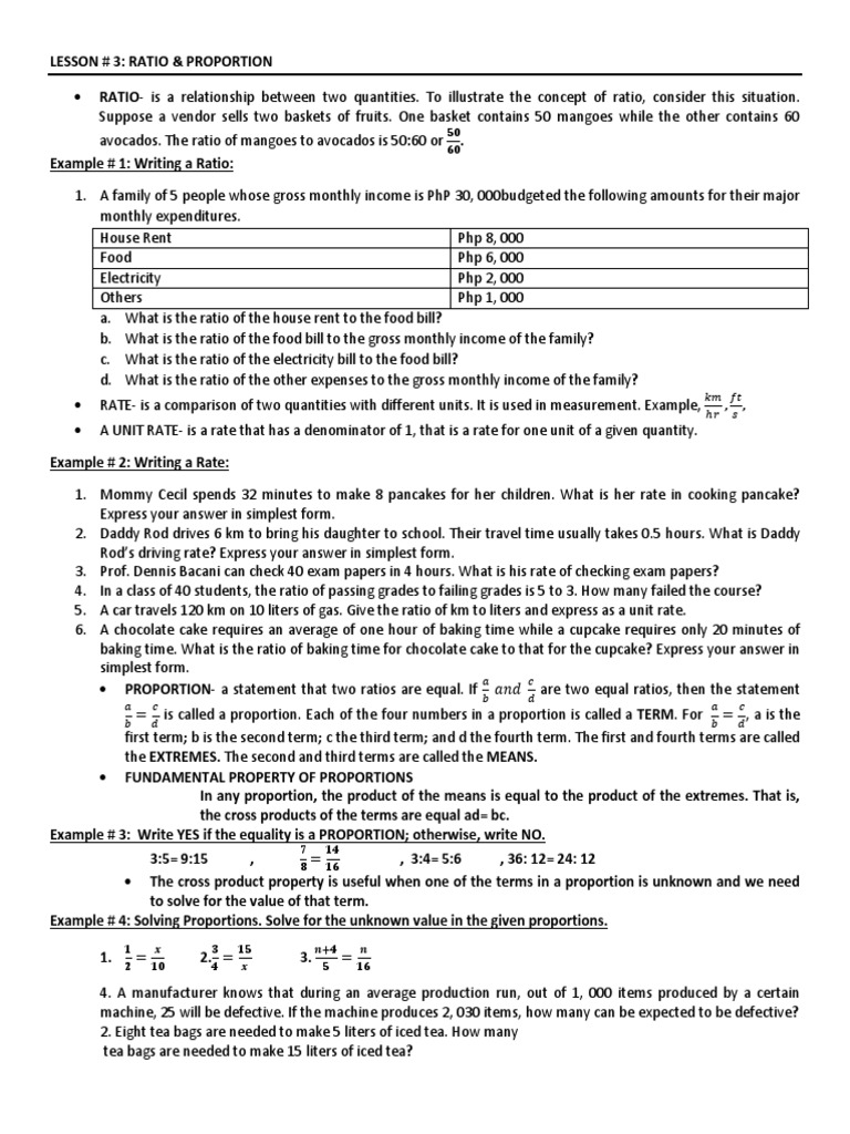 RATIO | PDF | Ratio | Teaching Mathematics