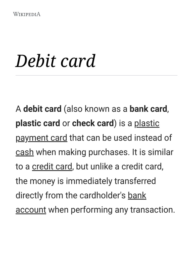 Debit Card - Project Wark PDF | PDF | Debit Card | Credit Card