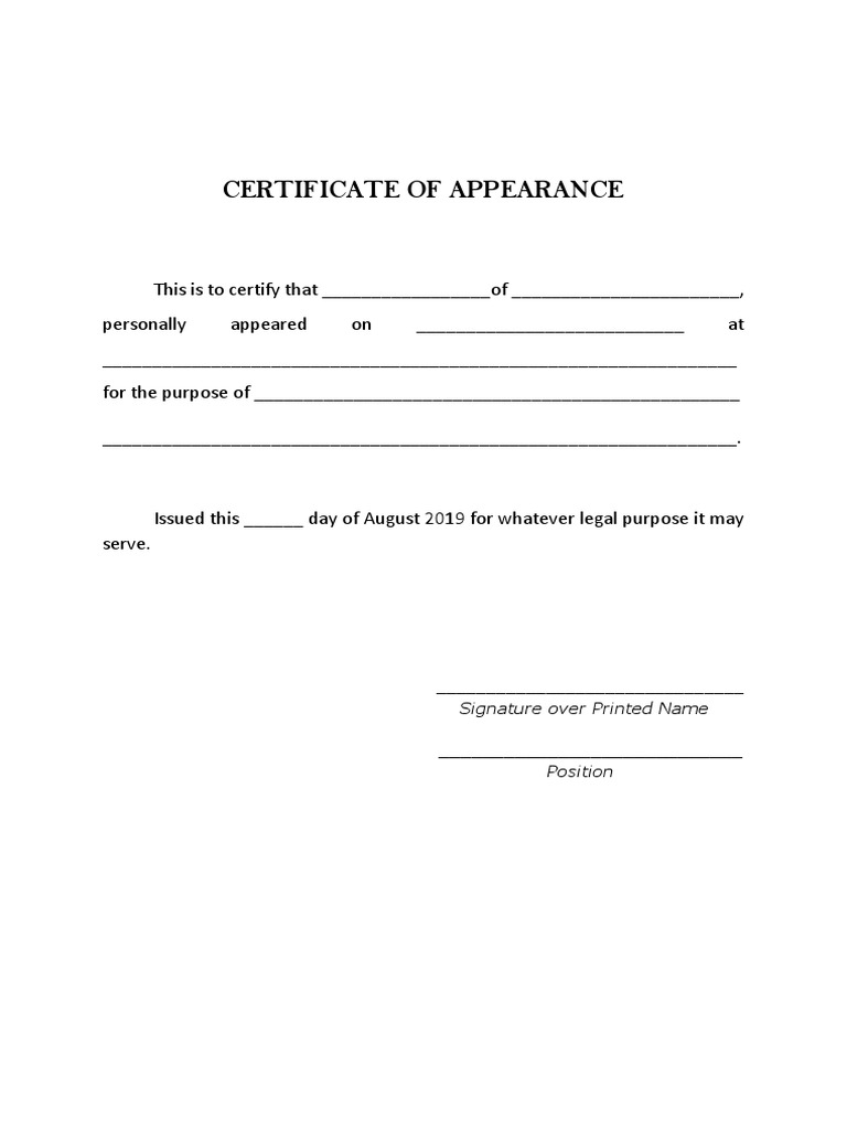 Certificate of Appearance-002 | PDF