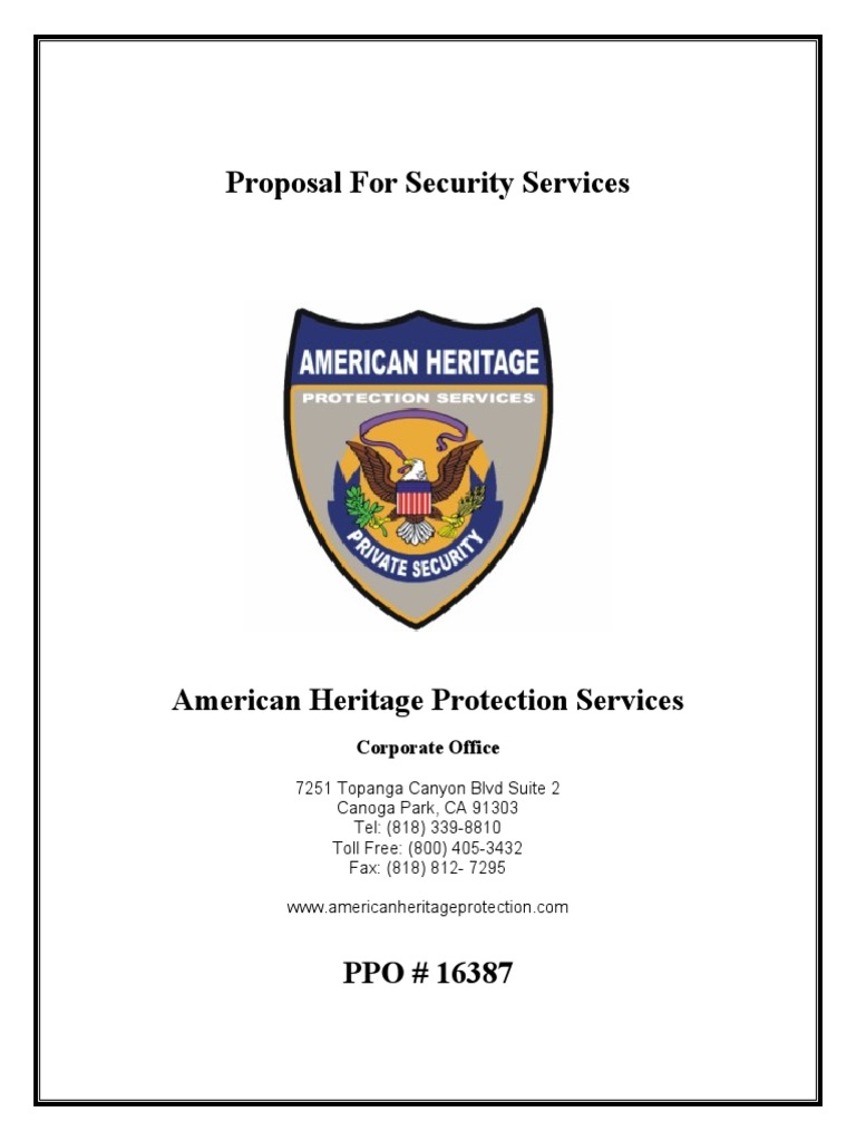 Security Service Proposal Template | PDF | Security Guard | Police