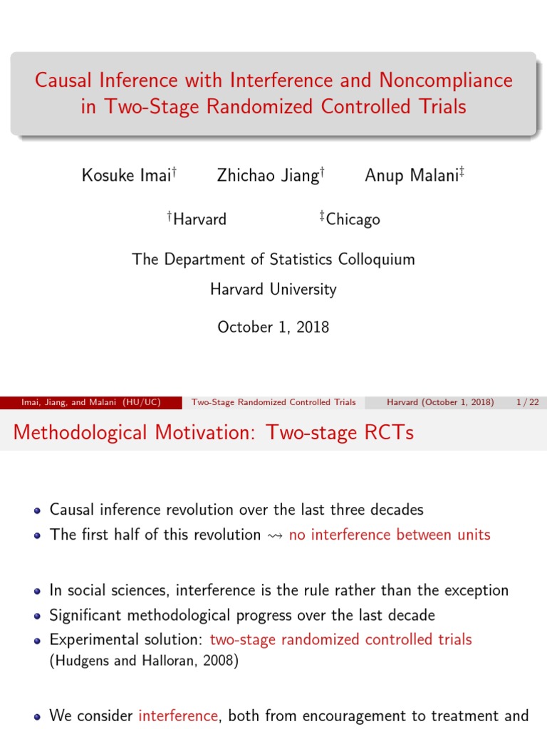 Causal Inference With Interference and Noncompliance in Two-Stage Randomized Controlled Trials ...