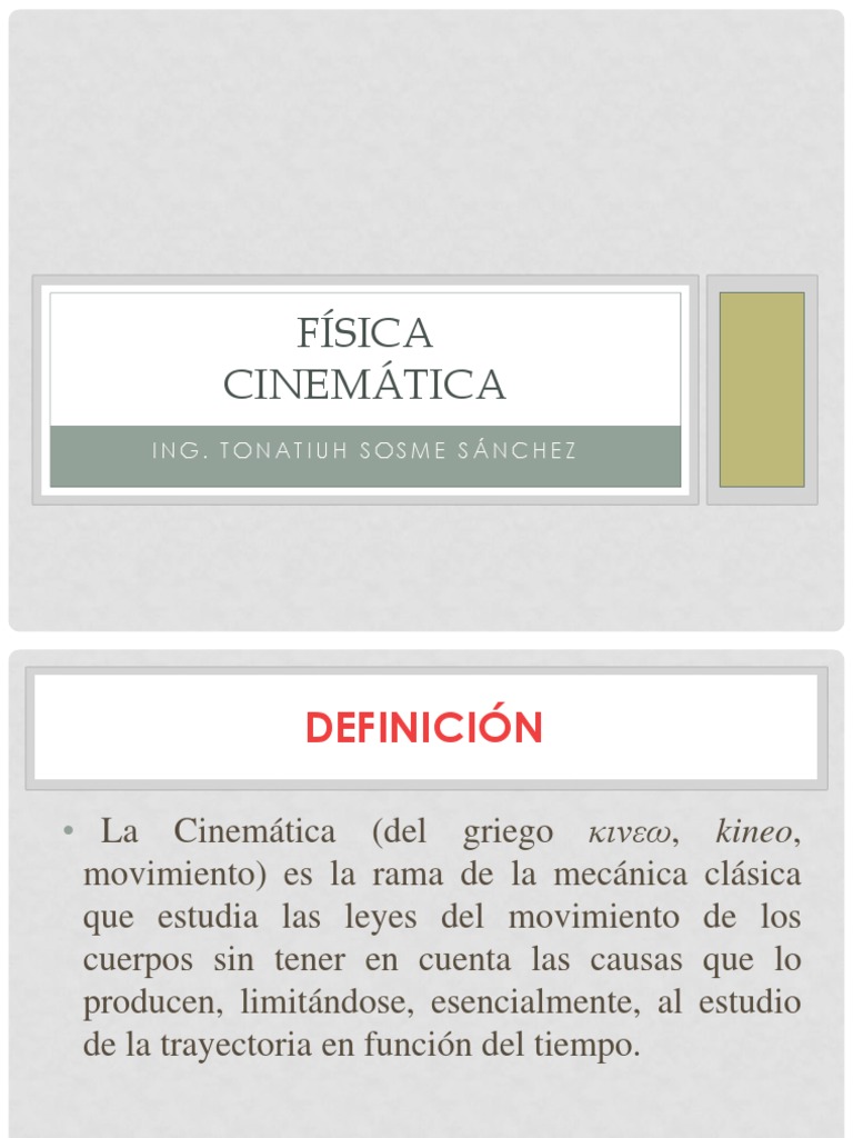 Definición de Cinemática en Física | PDF | Cinemática | Velocidad