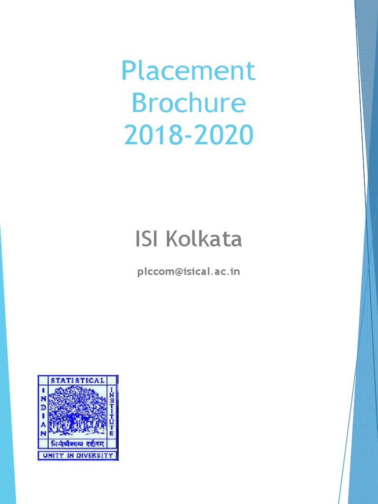 ISI Placement Brochure 2019 2020 | PDF | Machine Learning | Artificial ...